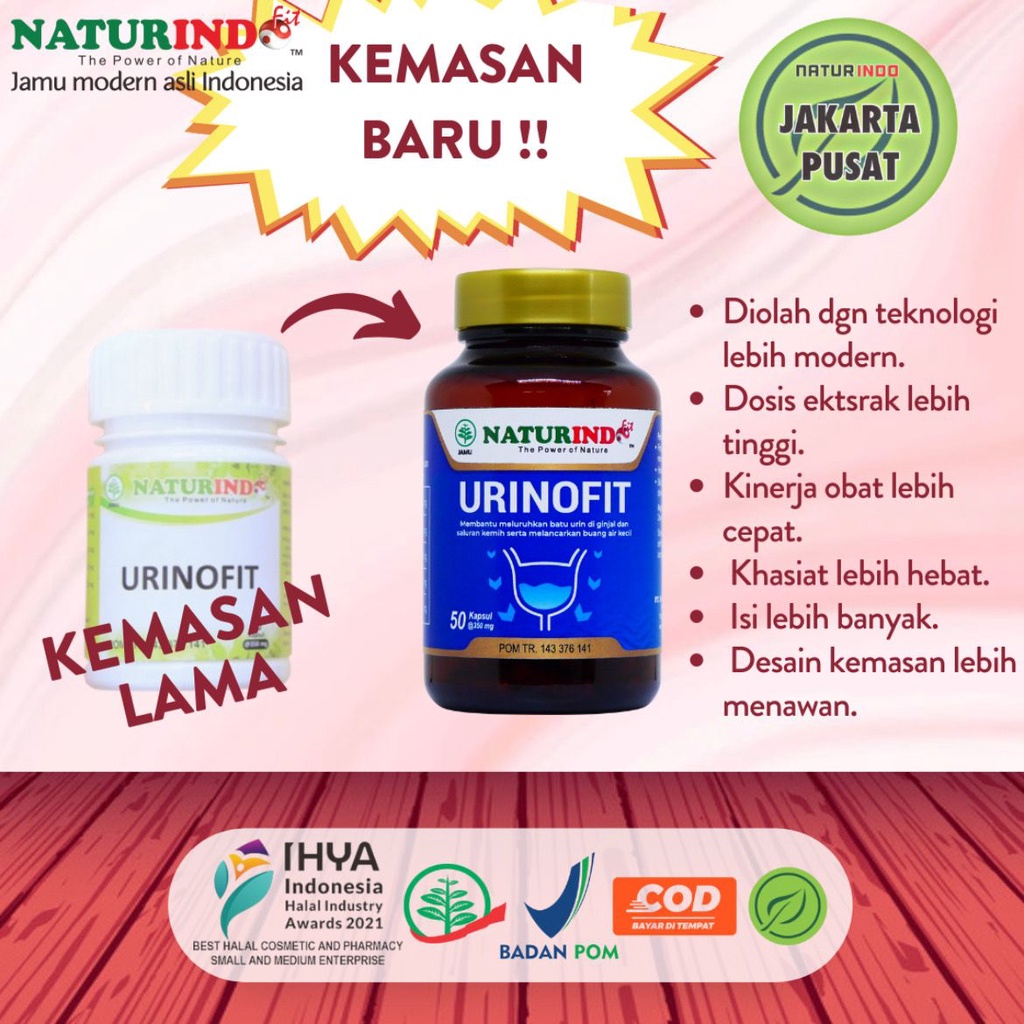 Jual Naturindo Urinofit Obat Herbal Spesialis Meluruhkan Batu Ginjal Prostat Infeksi Saluran ...