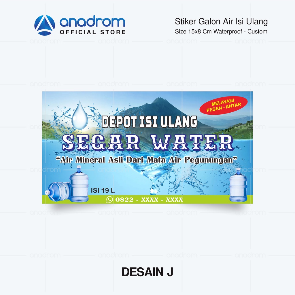 Jual Stiker Galon Air Isi Ulang | Stiker Galon Anti Air | Anadrom 3164 ...