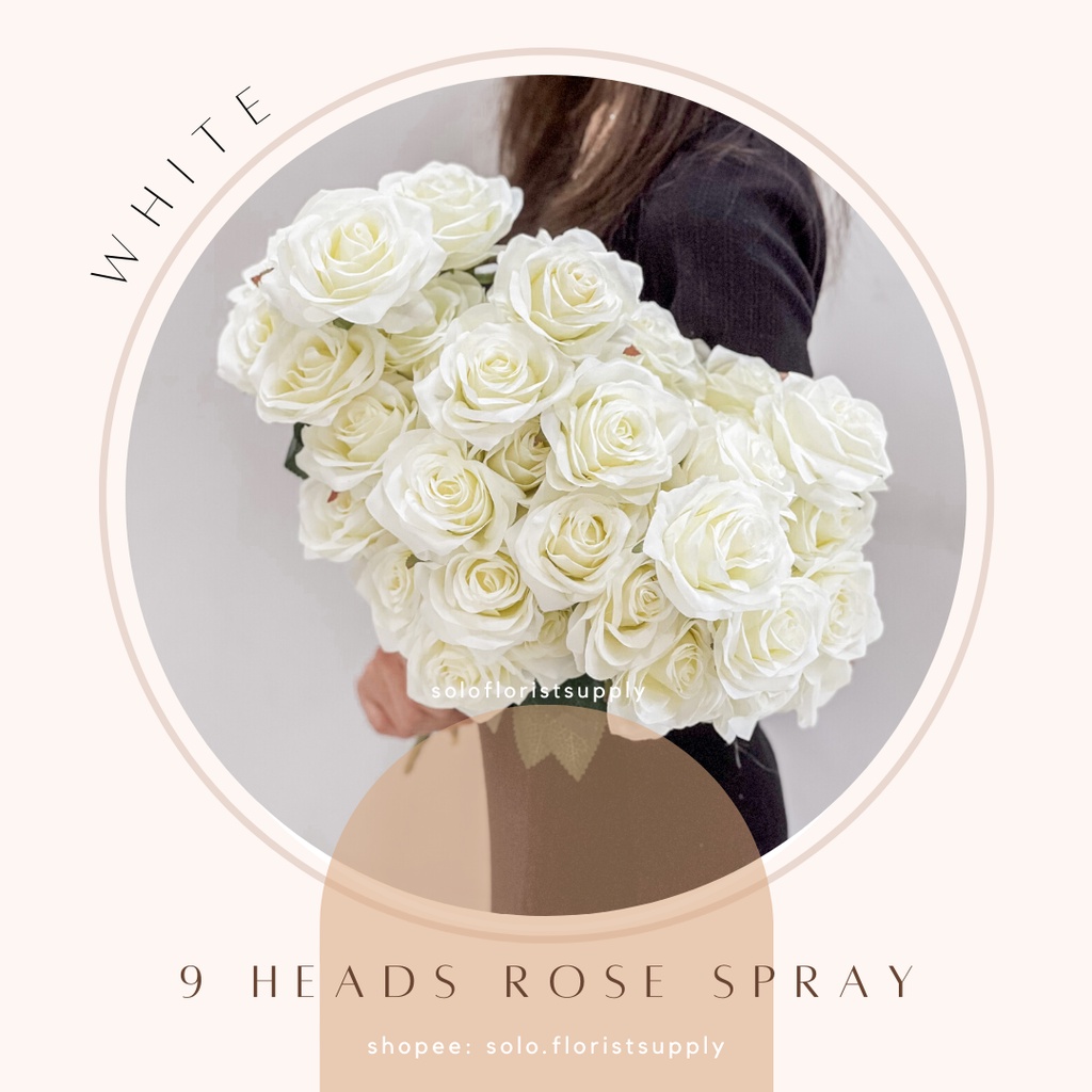Jual 9 HEADS ROSE SPRAY X9 Bunga Mawar Rose Kombinasi x7(satuan) Bunga ...