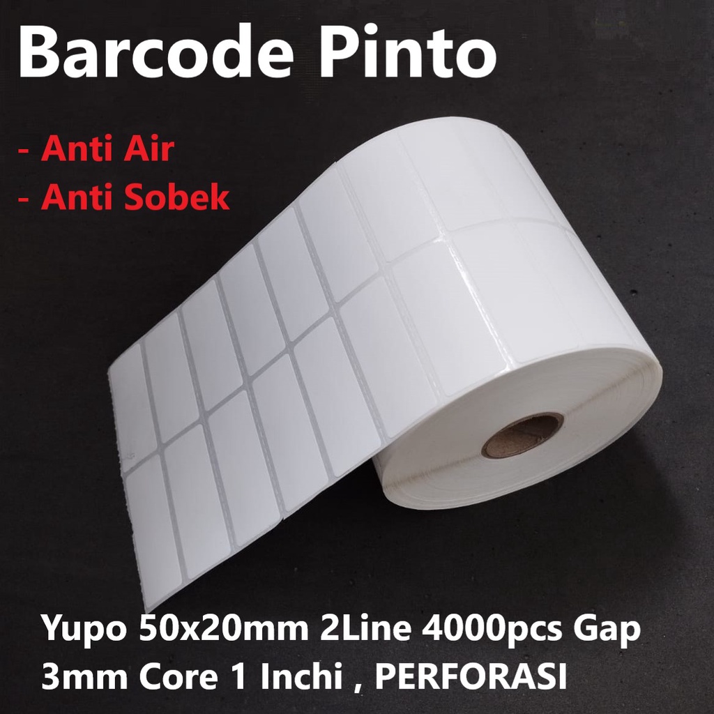 Jual Yupo 50x20mm 2Line 4000pcs Gap 3mm Core 1 Inchi , PERFORASI ...