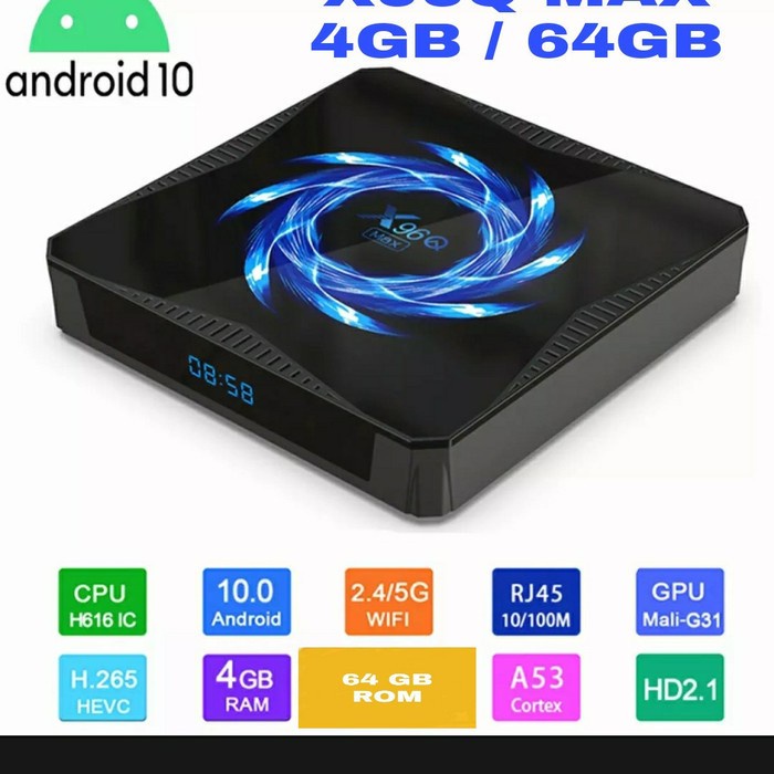 Jual Produk Terbaru Android Tv Box X96Q Max 4Gb/64Gb Os 10 Miracast ...
