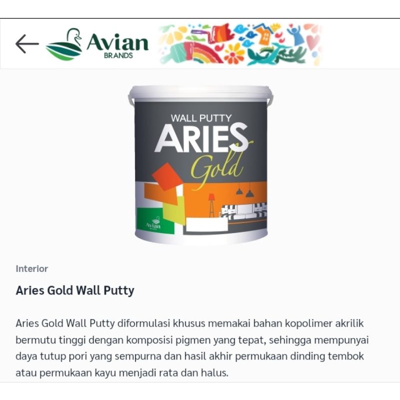 Jual PLAMIR INSTAN CAT DASAR TEMBOK KAYU ARIES GOLD 1KG TAMBAL PLAFON ...