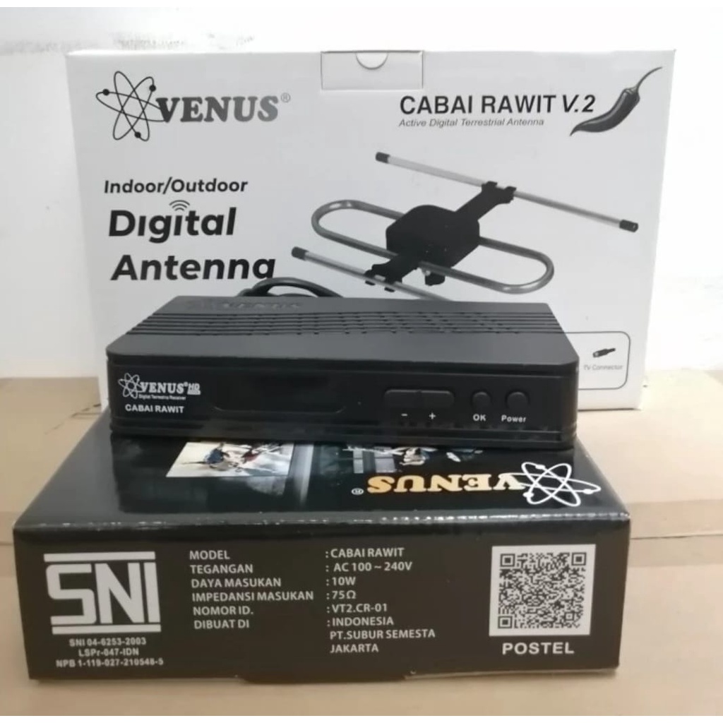 Jual SET TOP BOX DVBT2 PAKET RECEIVER TV VENUS CABAI RAWIT + ANTENA UHF | Shopee Indonesia