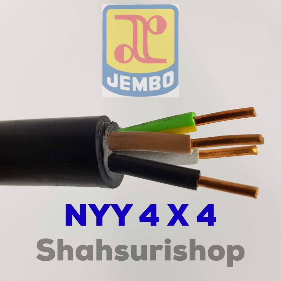 Jual KABEL NYY 4X4 JEMBO METERAN KAWAT NON SUPREME / ETERNA | Shopee Indonesia