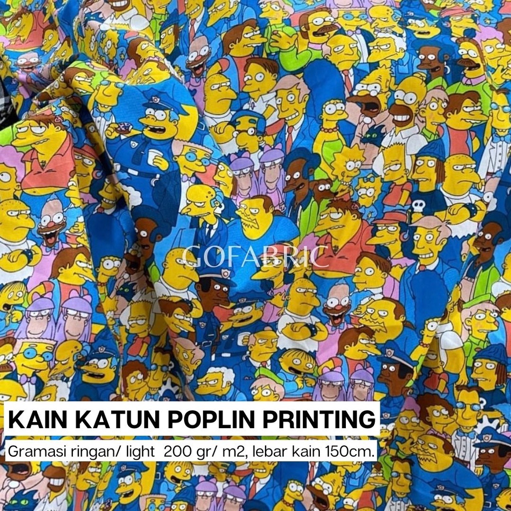 Jual kain poplin katun print motif karakter premium | Shopee Indonesia
