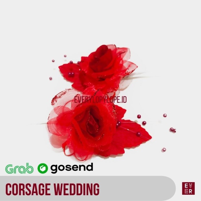 Jual Pin Corsage Korsase Bunga Jas Warna Merah Tua | Shopee Indonesia