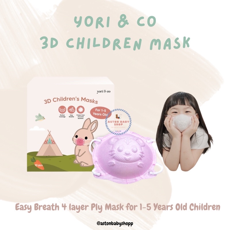 Jual Yori & Co Children 3D Protective Mask with Character Masker Anak 4 ...