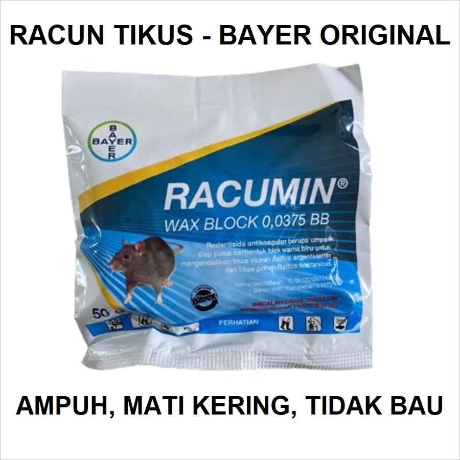 Jual RACUMIN Wax Block RACUN TIKUS BAYER ORI AMPUH Mati Kering Tidak ...