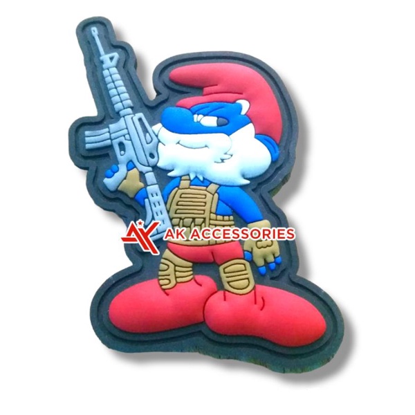 Jual PATCH RUBBER/EMBLEM KARET SMURF/SONIC/TACTICAL/3D/CHARACTER ...