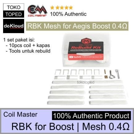 Jual Coil Master RBK for Aegis Boost Mesh Coil 0.4 ohm NI80 | Rebuild ...