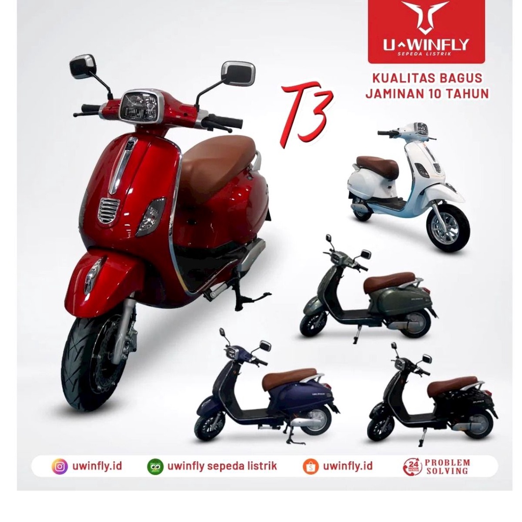 Jual Sepeda Motor Listrik Uwinfly T3 Vespa Listrik | Shopee Indonesia