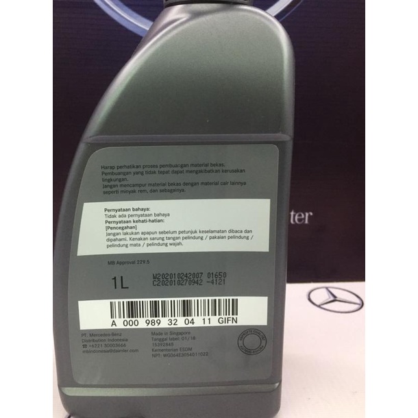 Jual MB OIL PC 5W-40, Mercedes Benz Oil100% ORIGINAL !!! | Shopee Indonesia