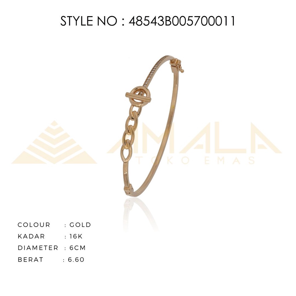 Jual GELANG WANITA EMAS | GOLD BANGLE BRACELET 16K 6.60gr - AMALA GOLD [KING HALIM JEWELRY ...
