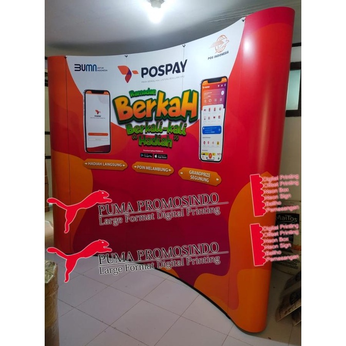 Jual Backwall /Bacldrop Portable Display 3X3 Curves Print Service ...