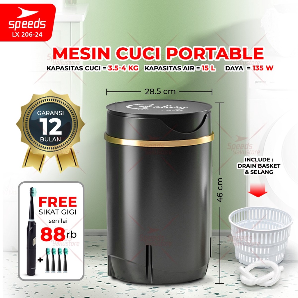 Jual SPEEDS Mesin Cuci Kecil Portabel Mini Washing Machine Pengering ...