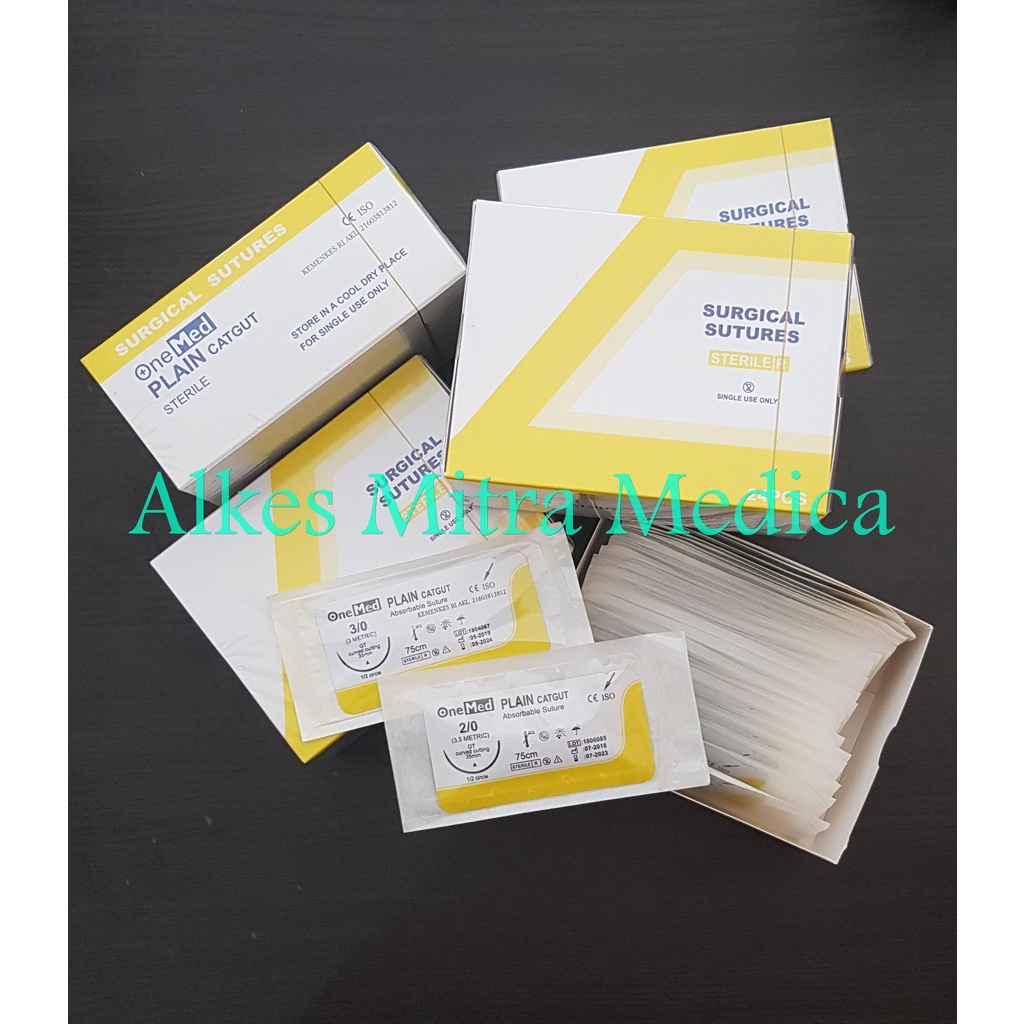 Jual Catgut Plain Onemed + Jarum - Benang Jahit Operasi - Surgical ...