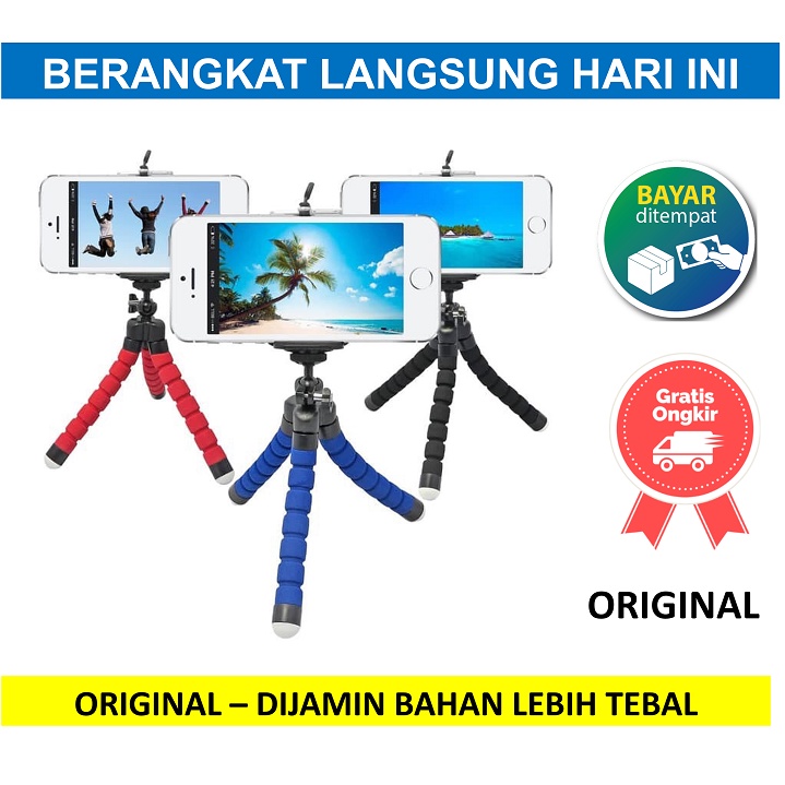 Jual Tripod Hp Flexible Spider Kamera Mini Tripot Stand Holder U Medium ...