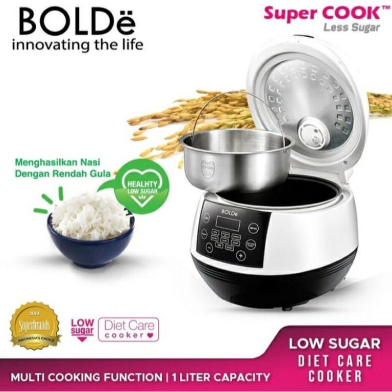 Jual Bolde Rice Cooker Bolde Super Cook Less Sugar 1 Liter Magic Com ...