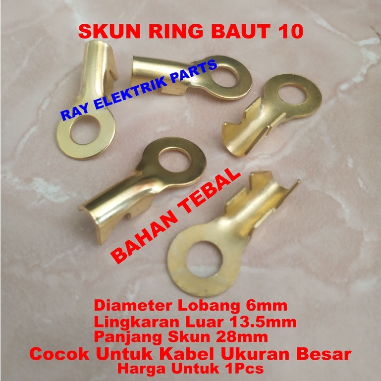 Jual Terminal Skun Massa Ring Baut 10 TEBAL / M6 Diameter 6 MM Untuk ...