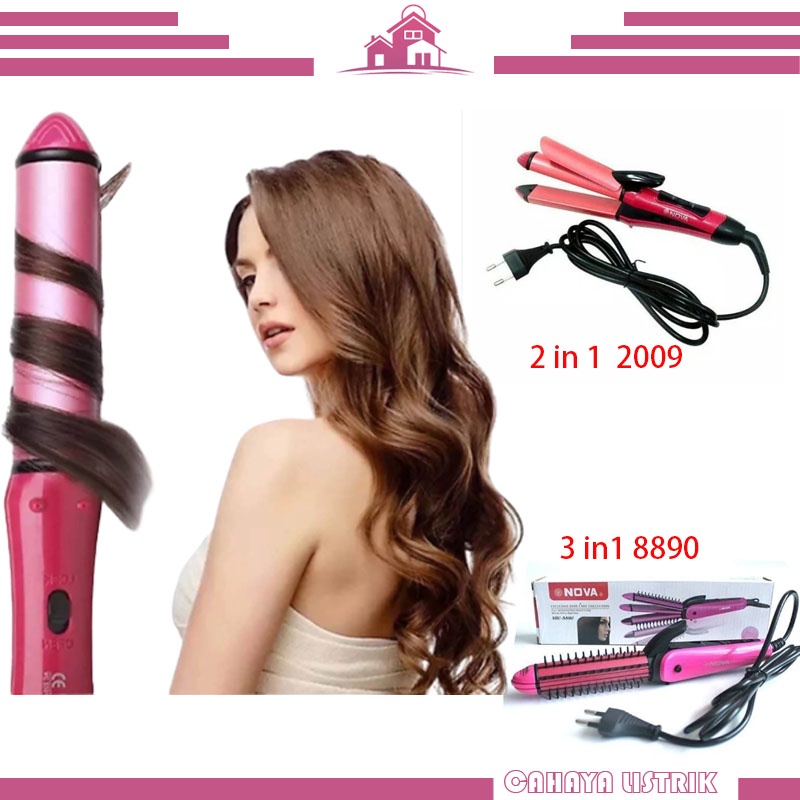 Jual Catok nova mini 2in1 2 in 1 curly straight lurus keriting merk ...
