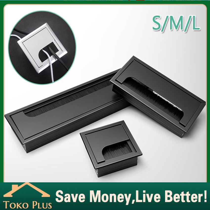Jual Aluminium Tutup Lubang Kabel 8x28/16/8 L PVC Meja Kantor Kotak ...