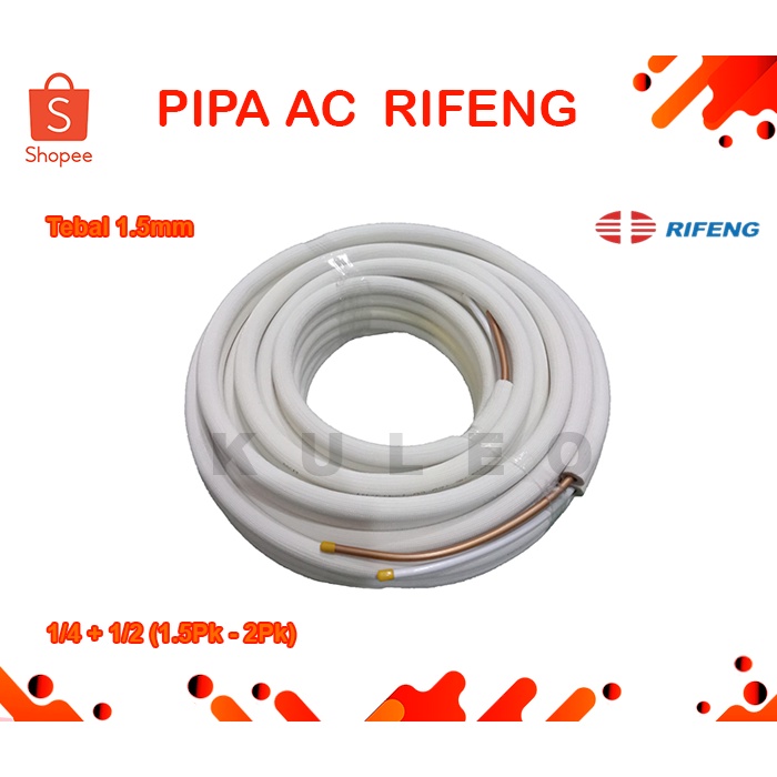 Jual Pipa AC Rifeng 25m plus insulasi (1,5 - 2 pk) - Pipa Rifeng 1/4 ...