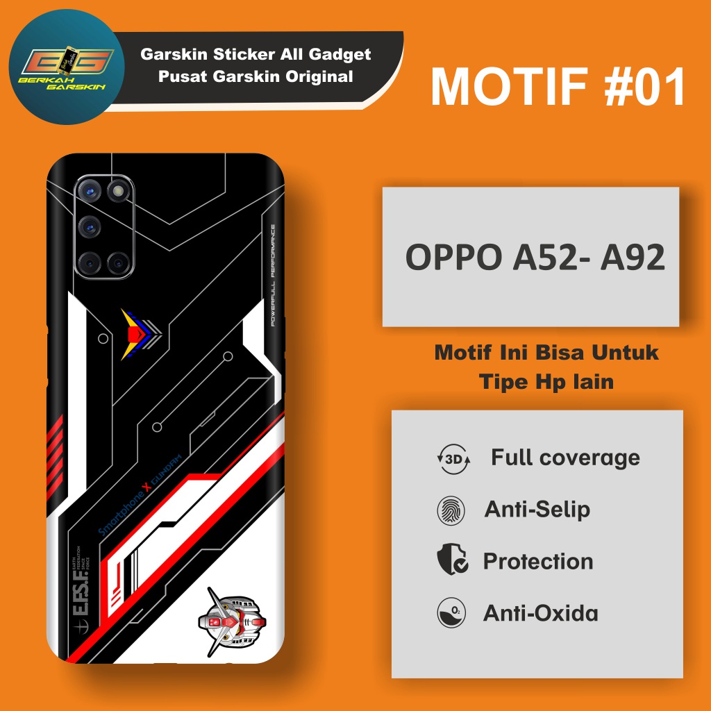 Jual COD Garskin Stiker Oppo A52-A92 Motif 1-5 Bisa Request Gambar ISI ...