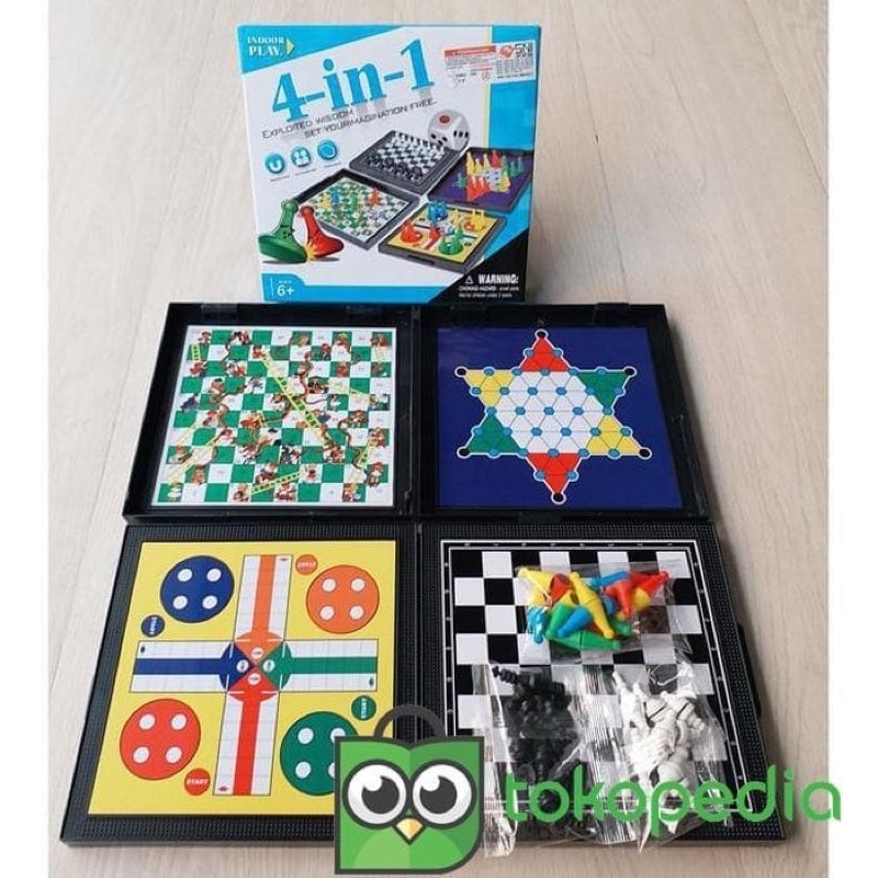 Jual Board Game Ular Tangga Catur Ludo Halma Magnet 4 in 1 - Magnetic | Shopee Indonesia