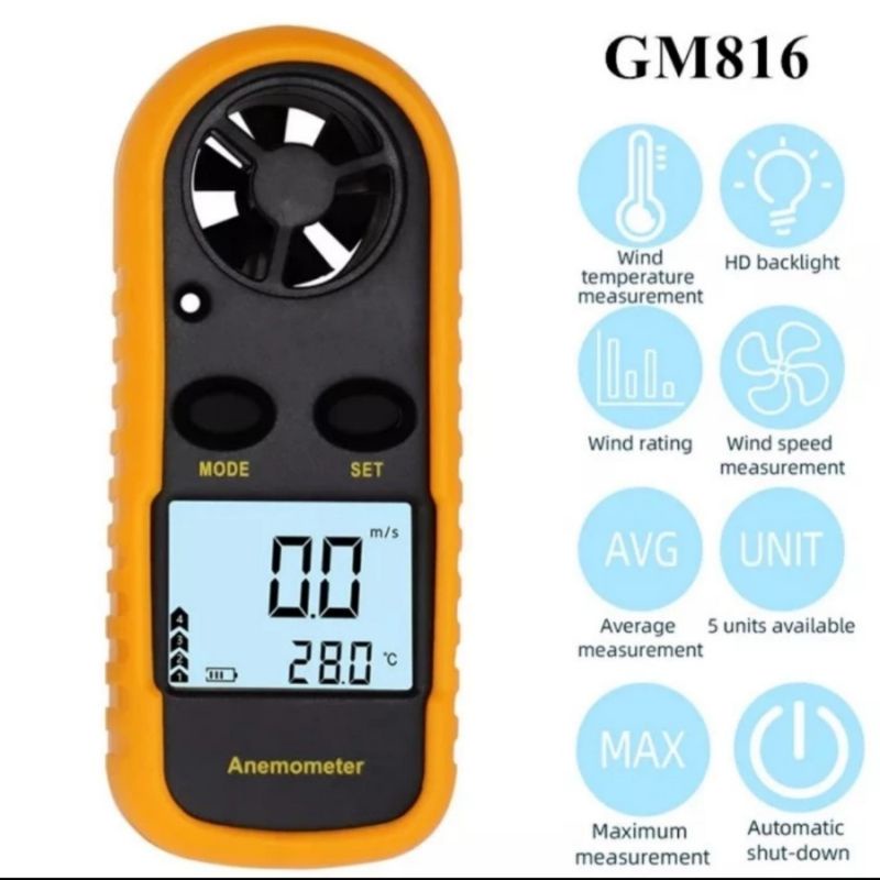 Jual BENETECH GM816 Mini Digital Anemometer Wind Speed - Alat Ukur ...