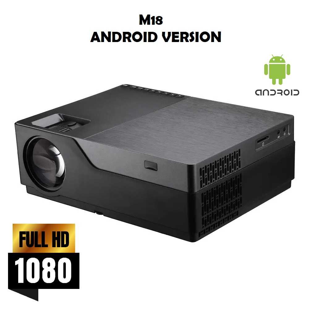 Jual M18 ANDROID 6.0 LED Projector - Native Full HD 1080P - 5500 Lumens ...