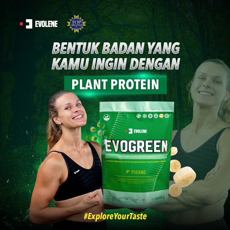 Jual Evolene Green whey protein vegan 50 sachet EvoGreen 50 serving protein vegan | Shopee Indonesia