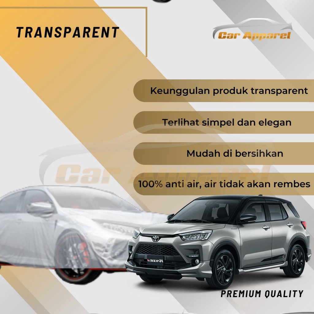 Jual Cover Mobil Toyota Raize Transparan Transparent Car Body Cover ...