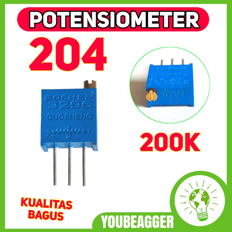 Jual TRIMPOT MULTITURN 204 200K potensiometer | Shopee Indonesia