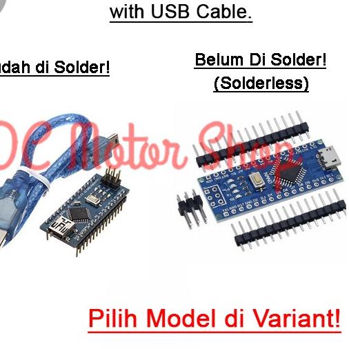 Jual Arduino Nano V3 CH340 Clone Atmega328P Weld / sudah di solder ...