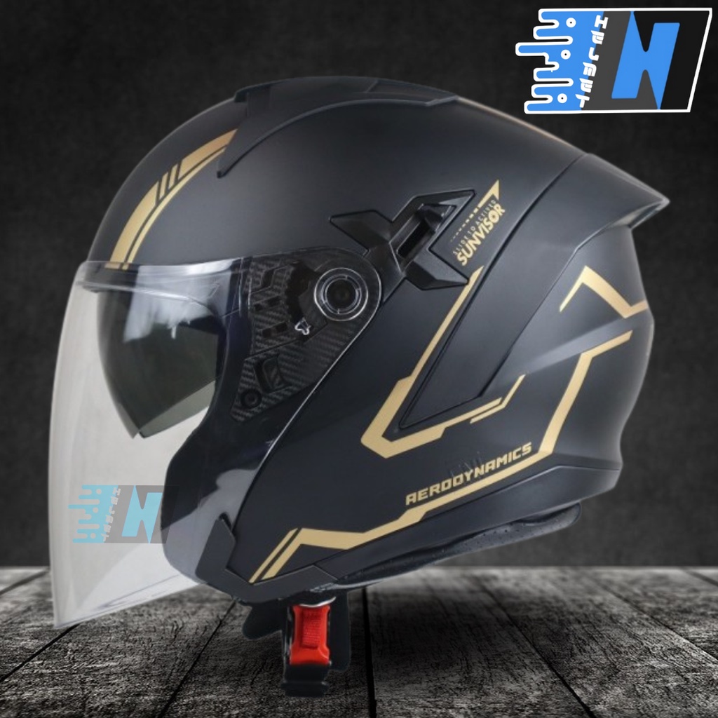 Jual HELM JPX NOVA X HALF FACE DOBEL VISOR SEMI MOTIF STANDARD DOT ...