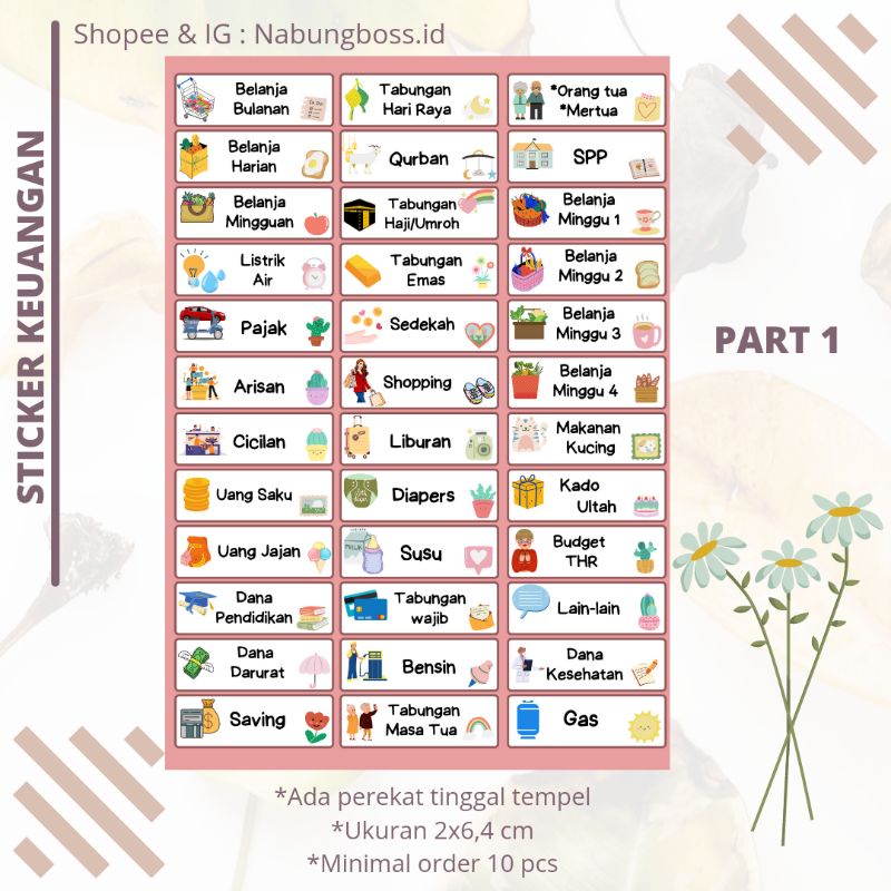 Jual Sticker Keuangan PART 1 / sticker ziplock / sticker label ...