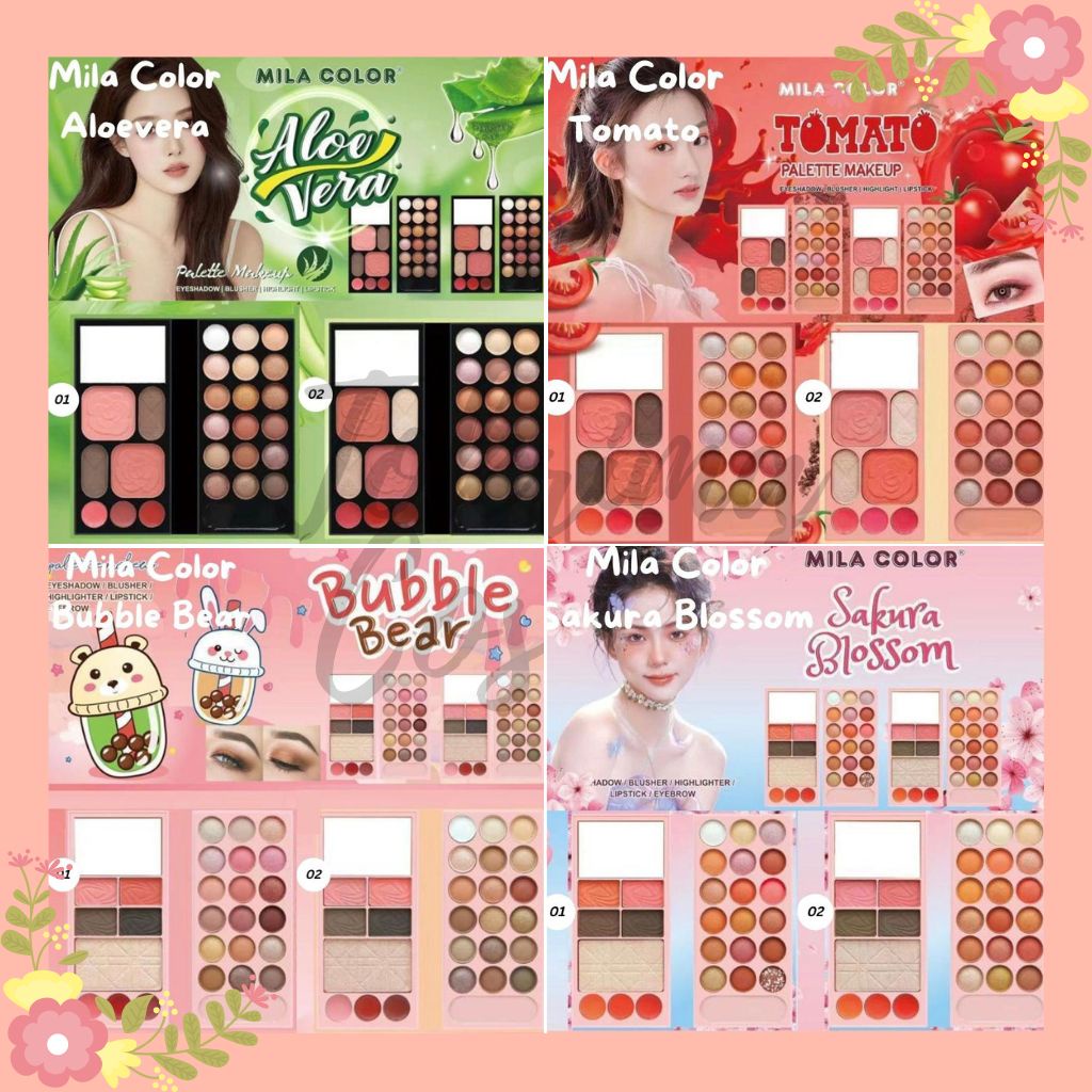 Jual MILA COLOR Palette Makeup [EYESHADOW + LIPSTICK + HIGHLIGHT ...