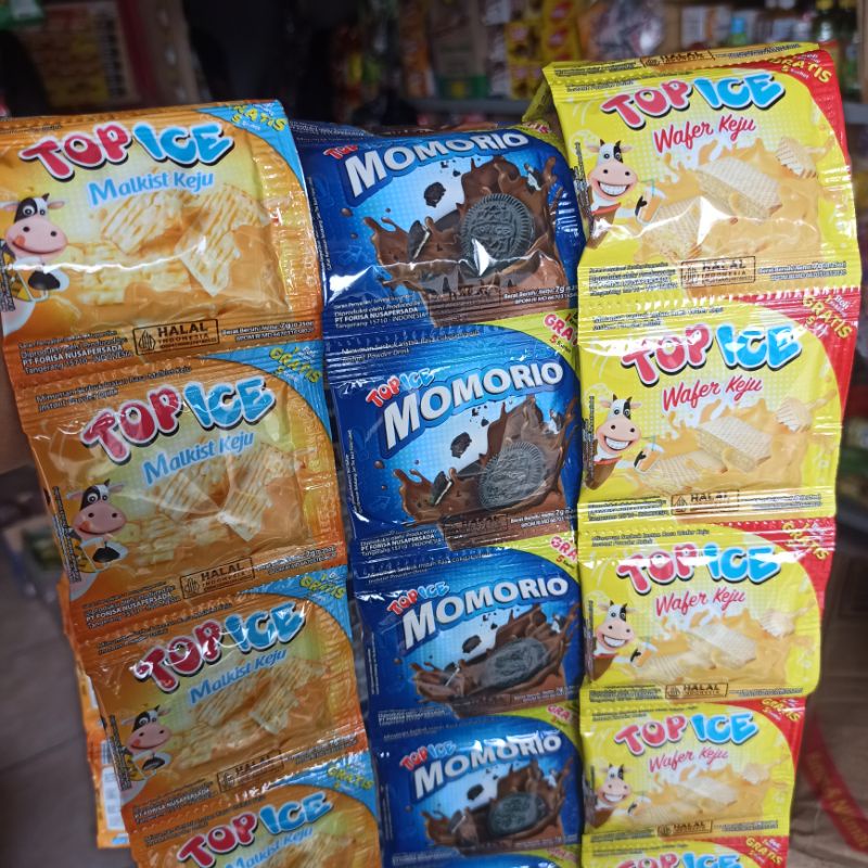 Jual Minuman Serbuk Top Ice Malkist Keju Wafer Cokelat Vanila Momorio ...