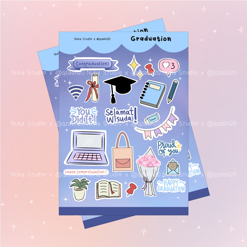 Jual Sticker Graduation Kelulusan Wisuda Aesthetic Sticker Estetik ...