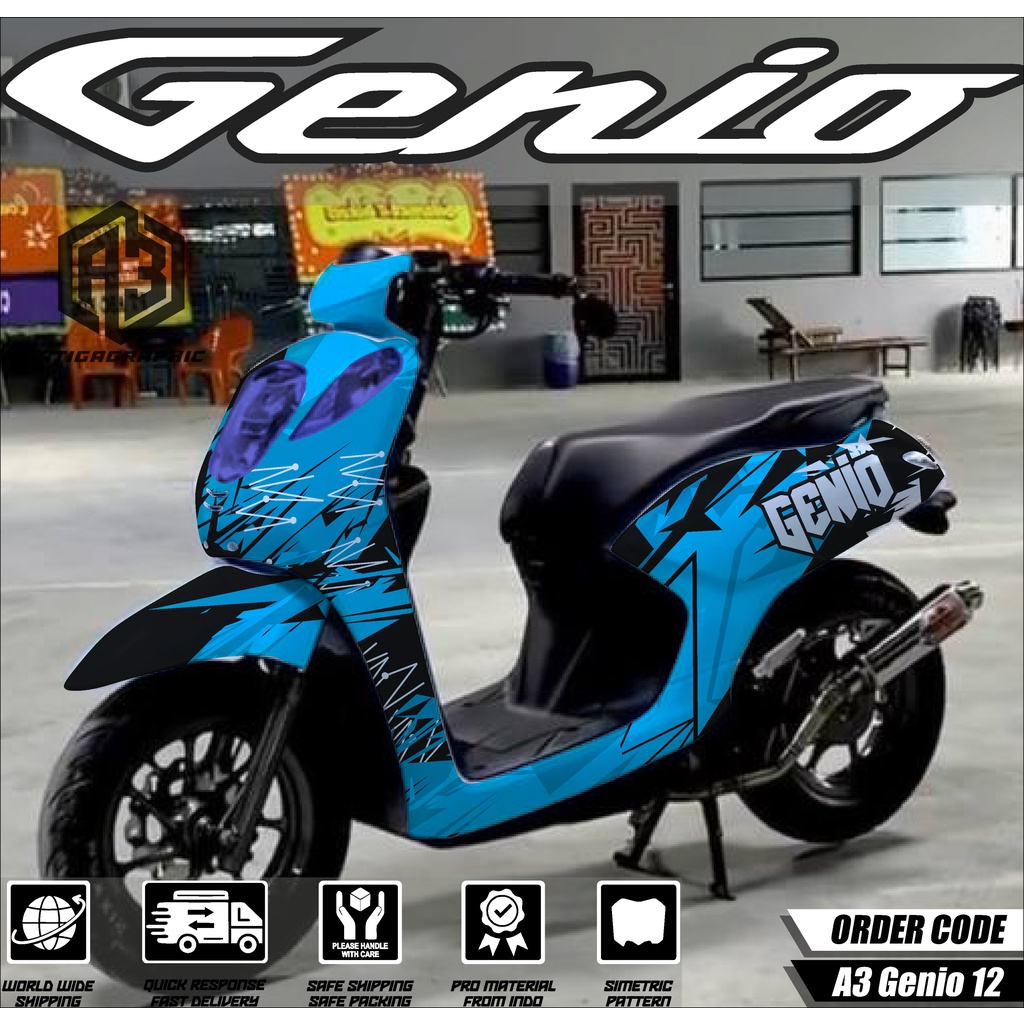 Jual Decal Sticker Honda Genio full body desain terbaru simple keren ...