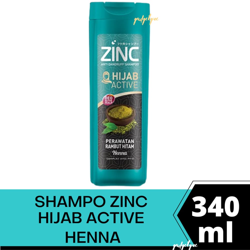 Jual shampo zinc shampoo hijab active henna 340 ml sampo zinc shampoo ...