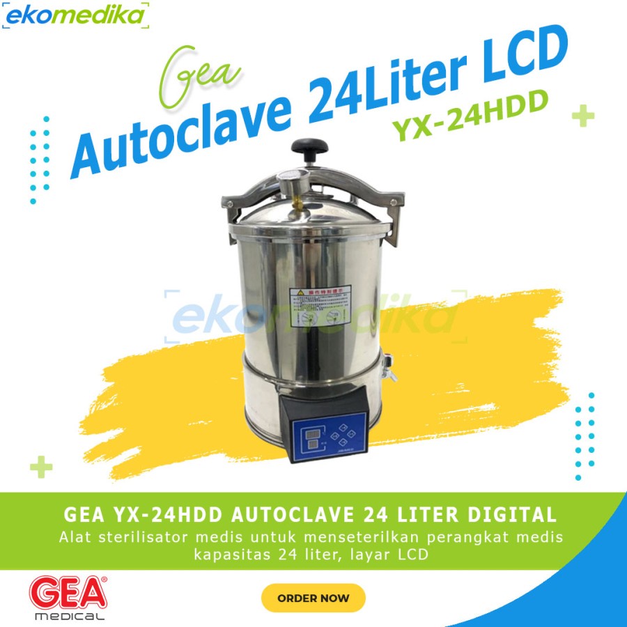 Jual Autoclave Digital 24 Liter Pressure Steam Sterilizer GEA YX 24HDD ...