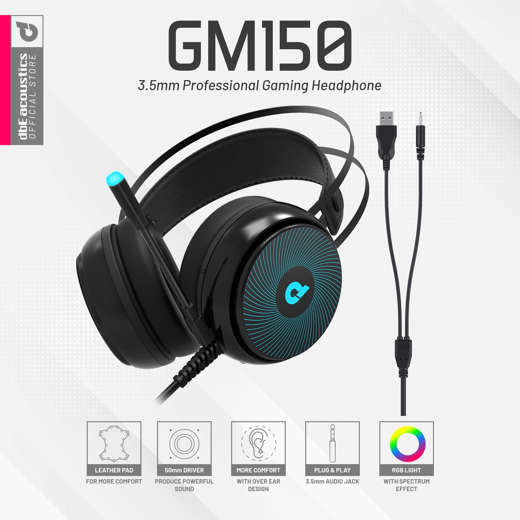 Jual dbE GM150 3.5mm Professional Gaming Headphone Gaming Headset Free ...