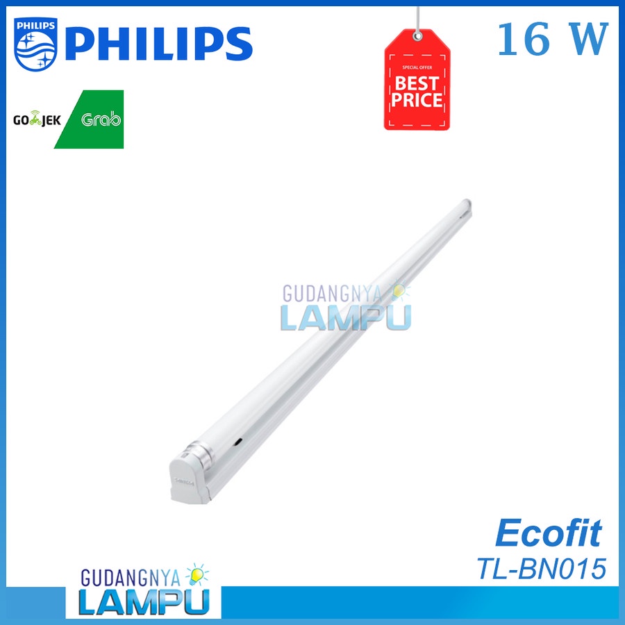 Jual Lampu TL LED philips BN015 + Kap 16 Watt putih 6500K | Shopee ...
