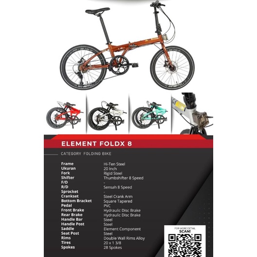 Jual Sepeda Lipat Fold X 8 Speed 20inch | Shopee Indonesia