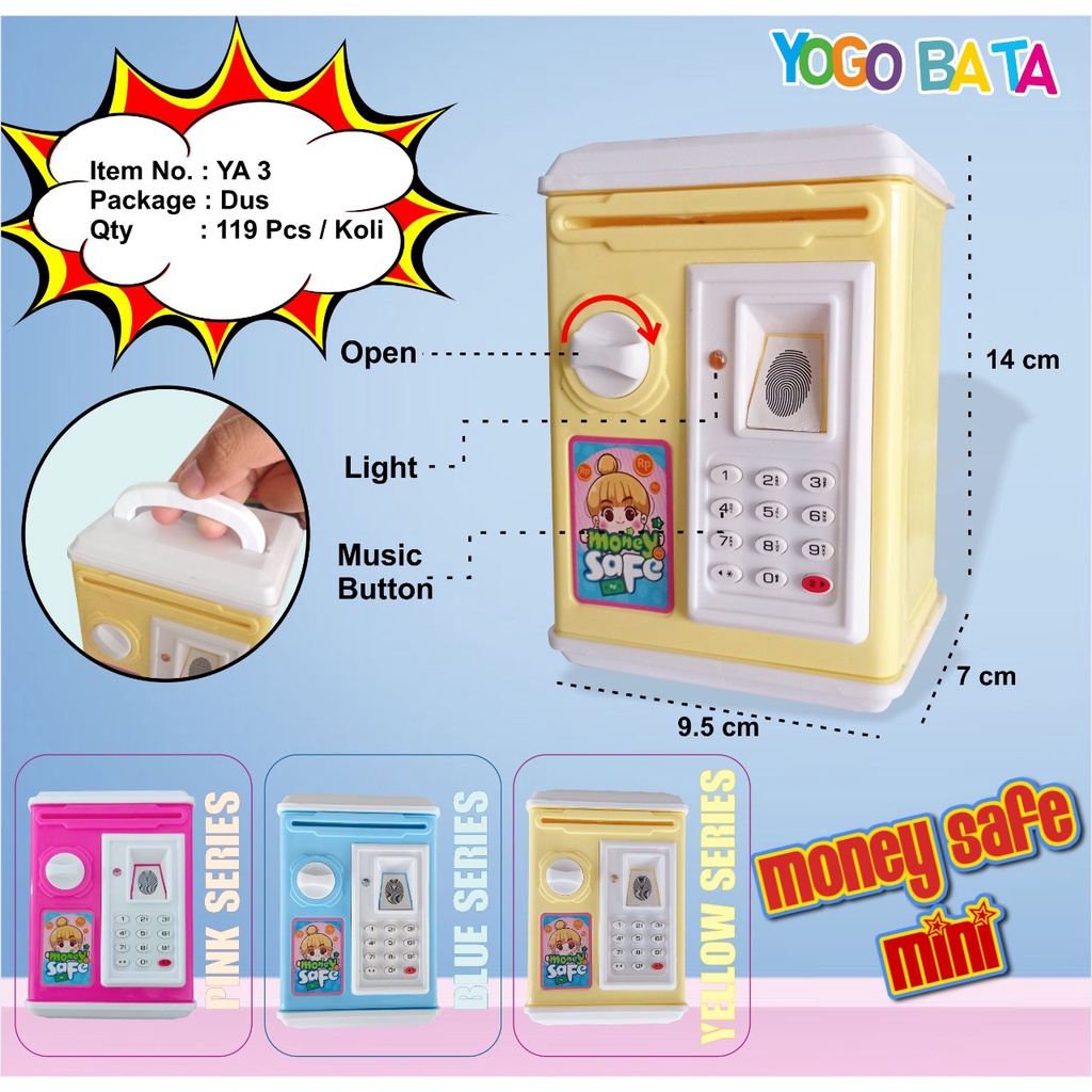 Jual YA 3 MAINAN MESIN KASIR MINI BATERAI MUSIK AND LIGHT / MONEY SAFE ...