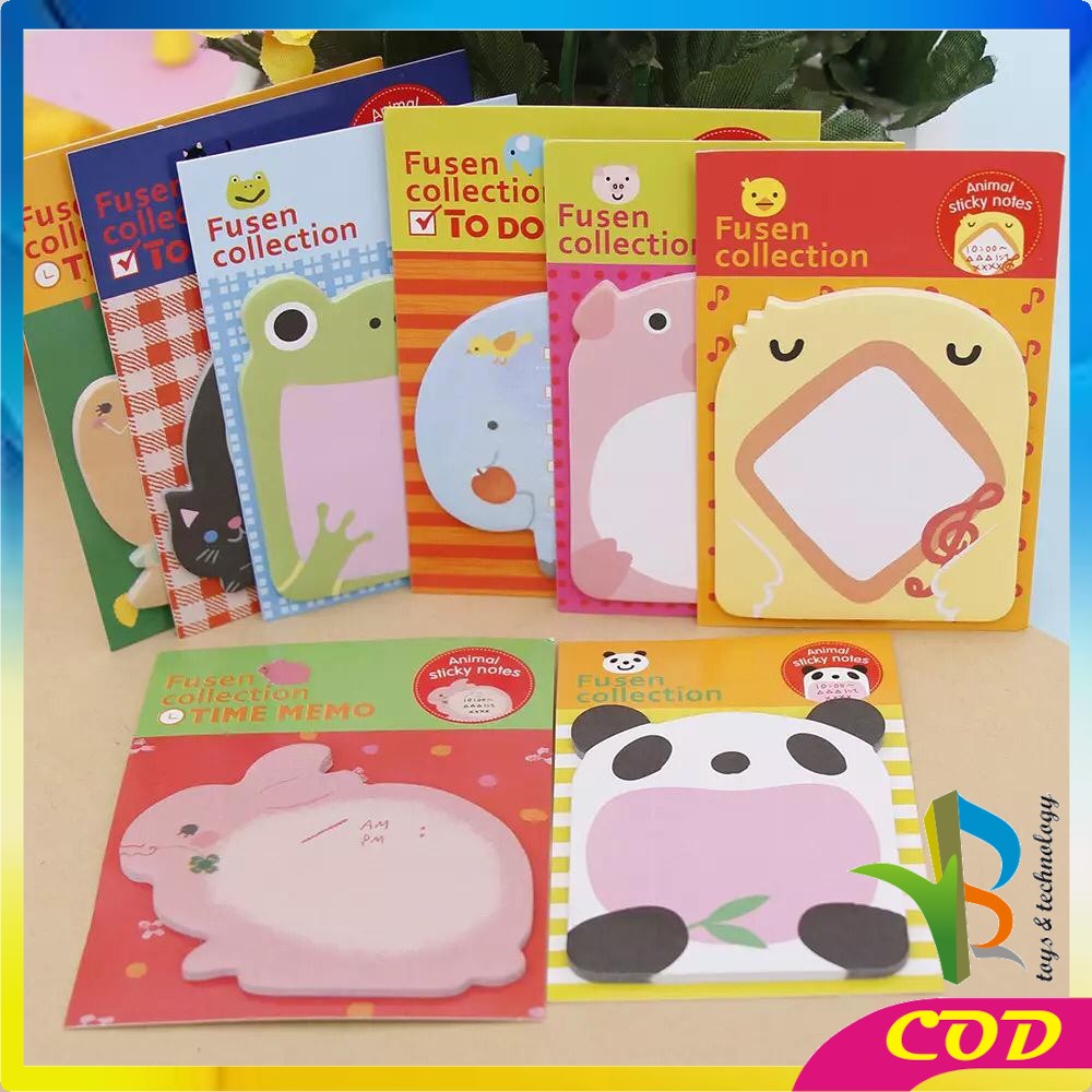 Jual RB-A3 Sticky Notes Motif Binatang Tempelan Kertas Catatan Memo ...