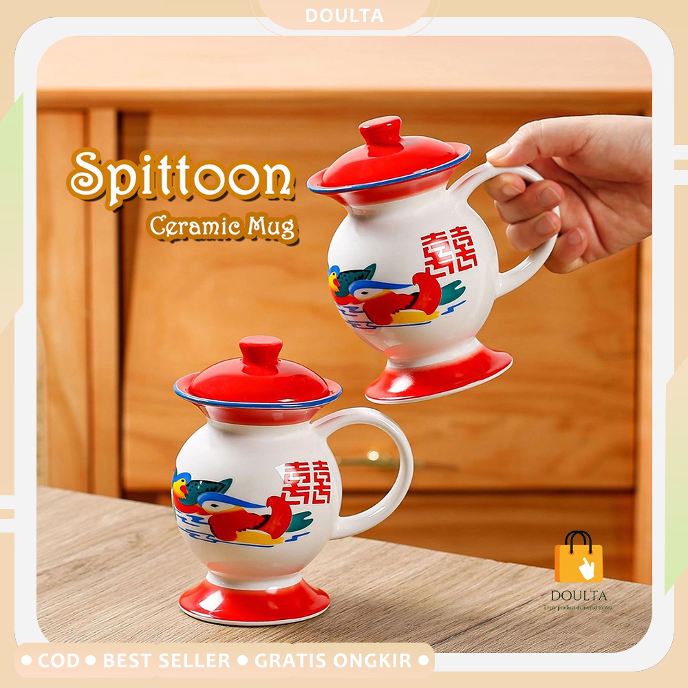 Jual Gelas Keramik Spittoon Lucu Tahan Panas Dingin Mug Retro Clasic ...