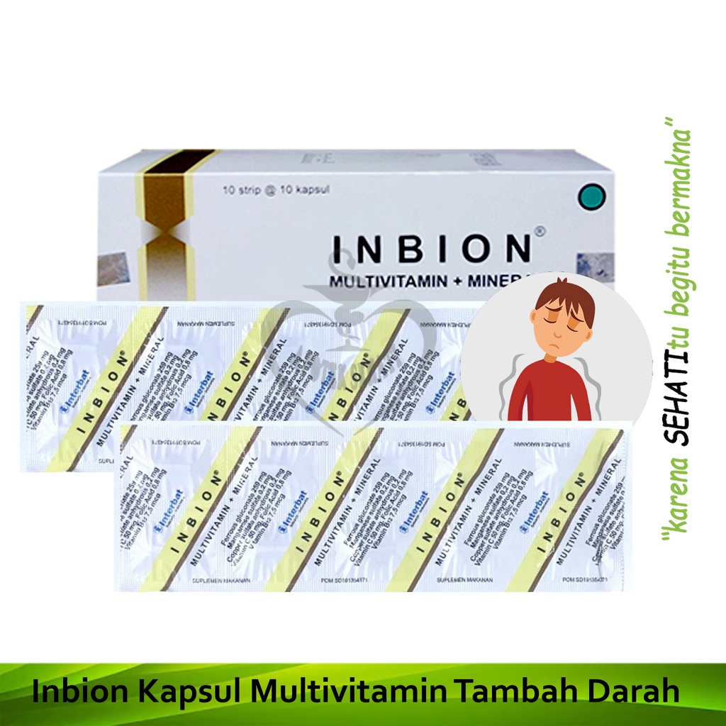 Jual Inbion Kapsul Penambah Darah Multivitamin Mineral Mengatasi Anemia ...