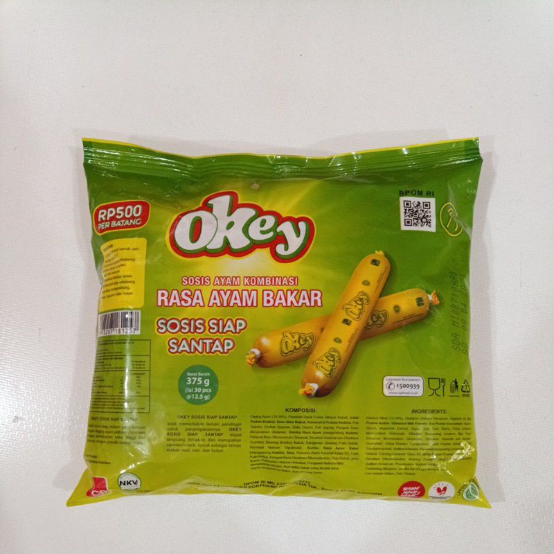 Jual Okey sosis siap makan rasa ayam bakar isi 30pcs exp 3/24 | Shopee ...